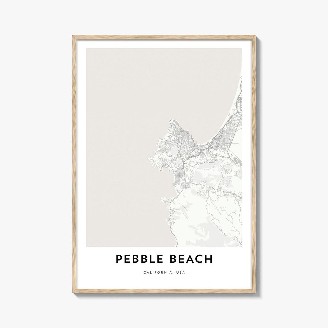 Map of Pebble Beach Print, Pebble Beach Map Gift, Pebble Beach Poster ...