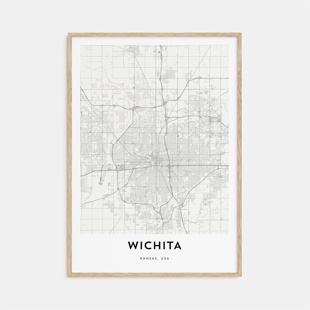 Map of Wichita Print, Wichita Map Gift, Wichita Poster, City Map ...