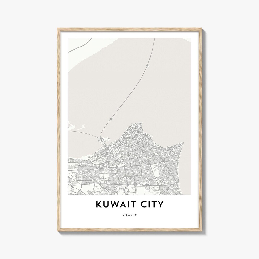 Map of Kuwait City Print, Kuwait City Map Gift, Kuwait City Poster ...
