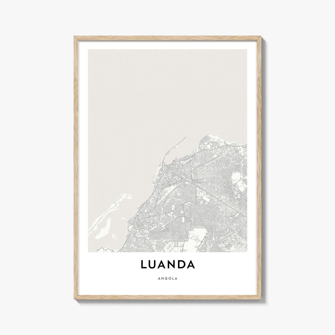 Map of Luanda Print, Luanda Map Gift, Luanda Poster, City Map Artwork for Home & Office, Angola ...