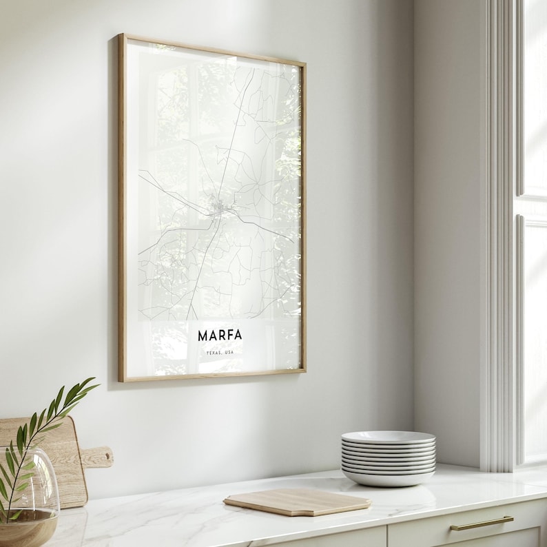 Map of Marfa Print, Marfa Map Gift, Marfa Poster, City Map Artwork for ...