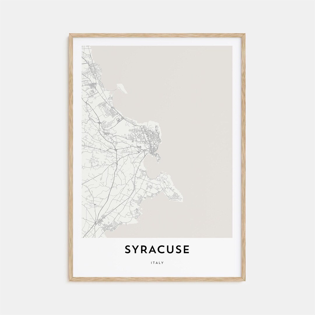 Map of Syracuse Italy Print, Syracuse Map Gift, Syracuse Poster, City ...
