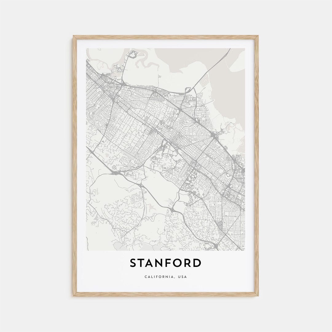 Map of Stanford Print, Stanford Map Gift, Stanford Poster, City Map ...