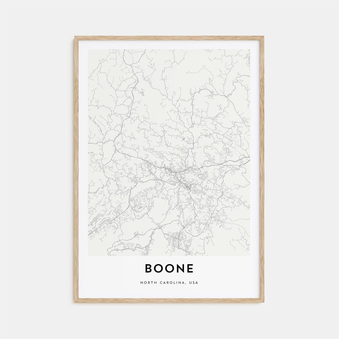 Map of Boone Print, Boone Map Gift, Boone Poster, City Map Artwork for ...