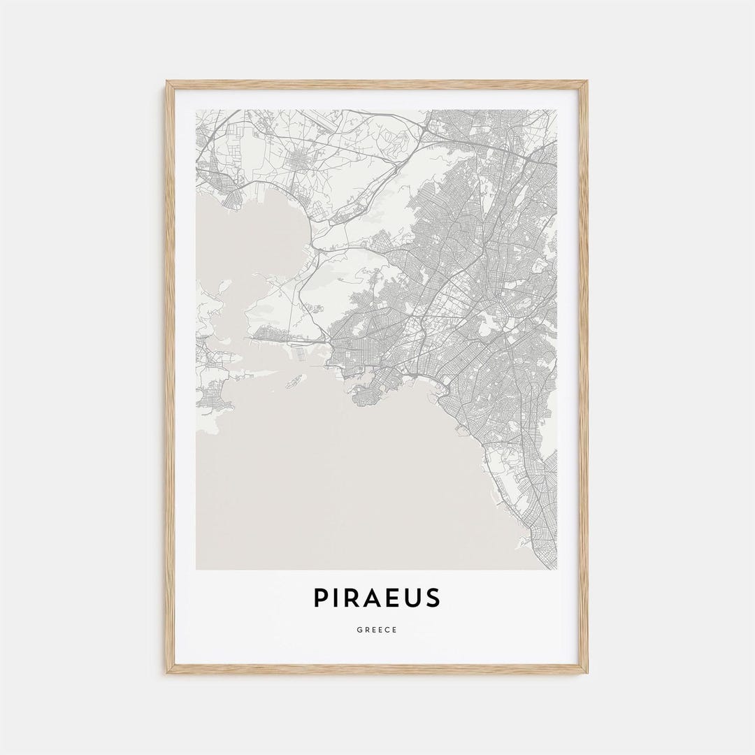 Map of Piraeus Print, Piraeus Map Gift, Piraeus Poster, City Map ...