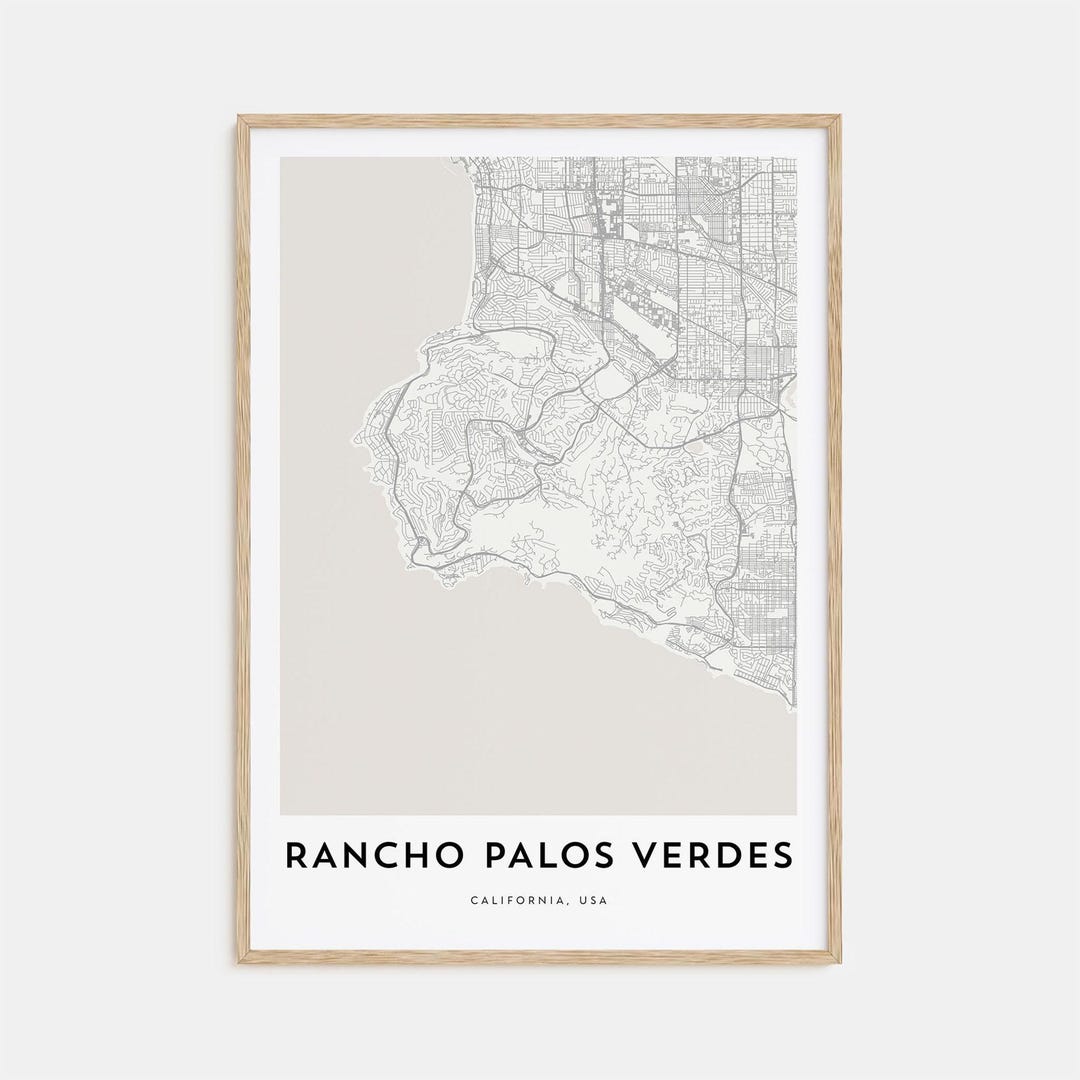 Map of Rancho Palos Verdes Print, Rancho Palos Verdes Map Gift, Rancho ...