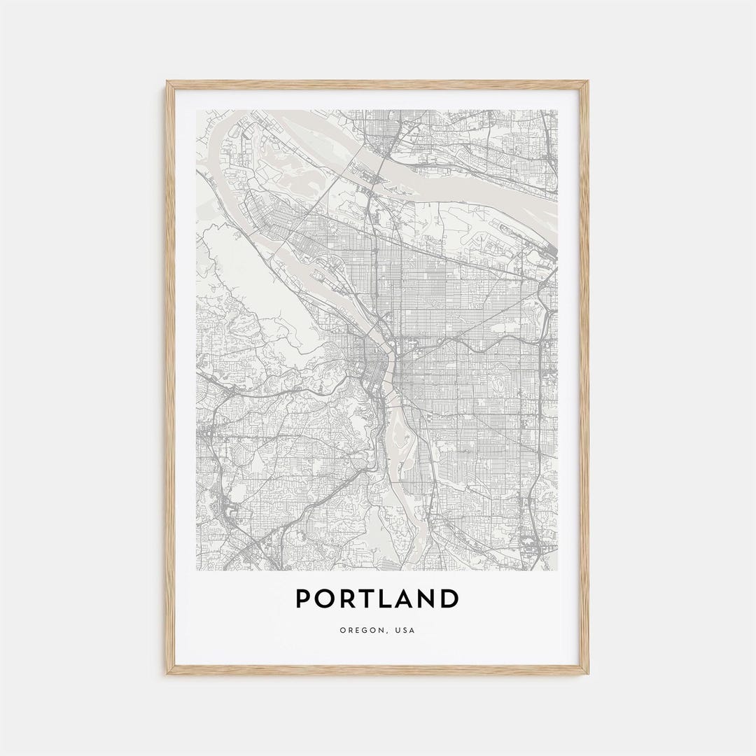Map of Portland Oregon Print, Portland Map Gift, Portland Poster, City ...