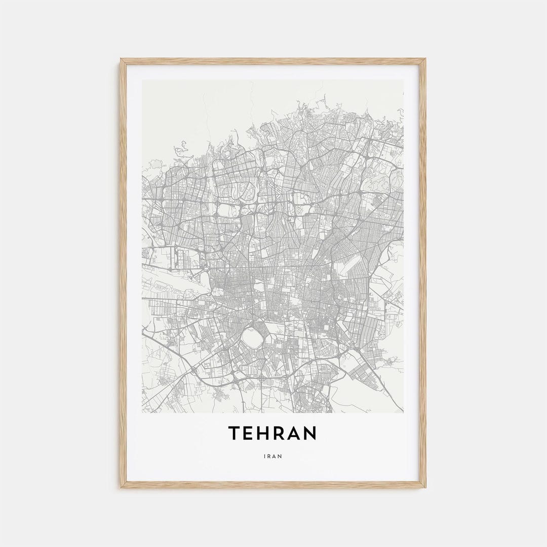 Map of Tehran Print, Tehran Map Gift, Tehran Poster, City Map Artwork ...