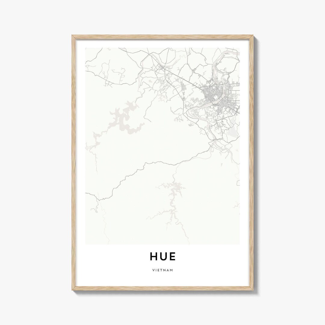 Hue Map Poster Print, Vietnam Wall Art, Thua Thien Hue Decor, Perfume ...