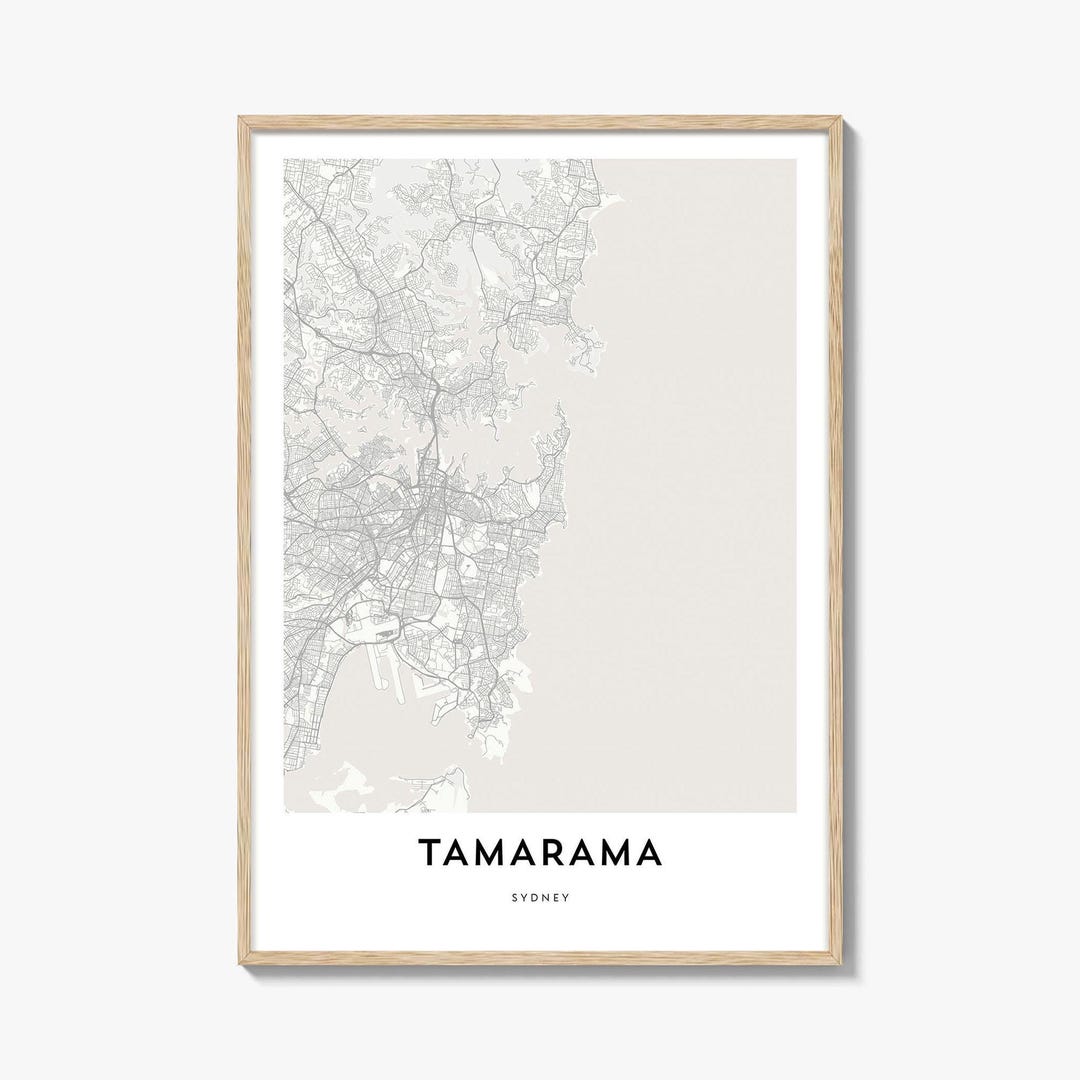 Map of Tamarama Print, Tamarama Map Gift, Tamarama Poster, City Map ...
