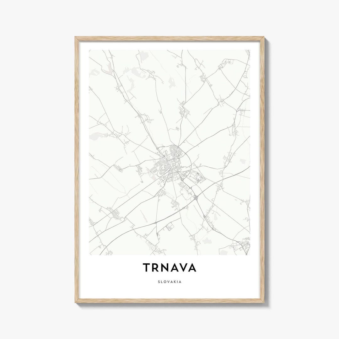 Map of Trnava Print, Trnava Map Gift, Trnava Poster, City Map Artwork ...