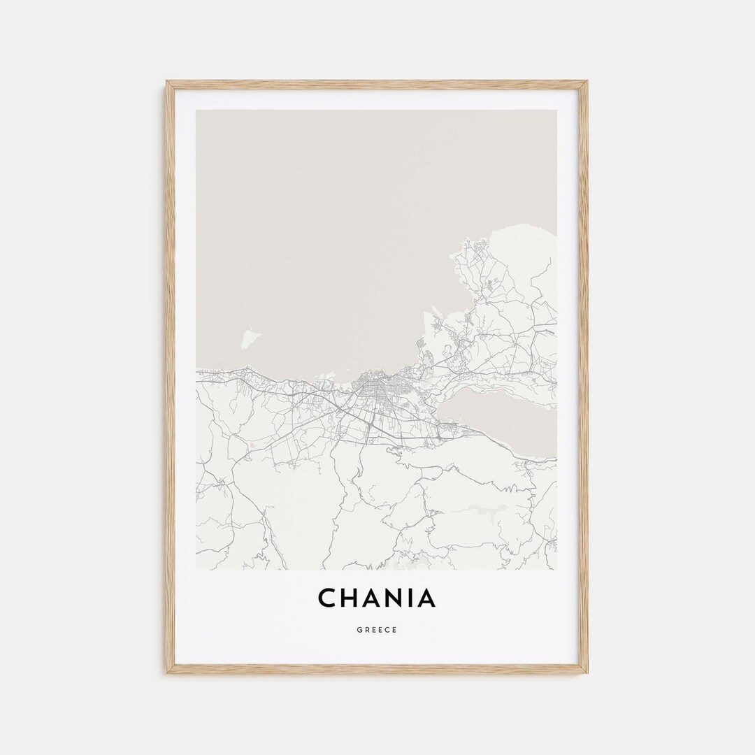 Map of Chania Print, Chania Map Gift, Chania Poster, City Map Artwork ...