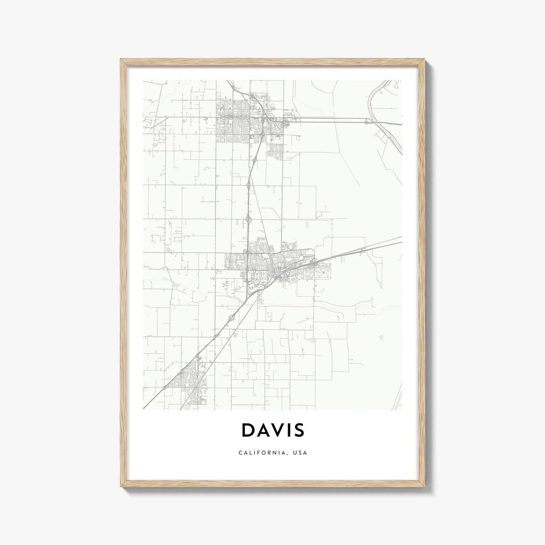 Map of Davis Print, Davis Map Gift, Davis Poster, City Map Artwork for ...