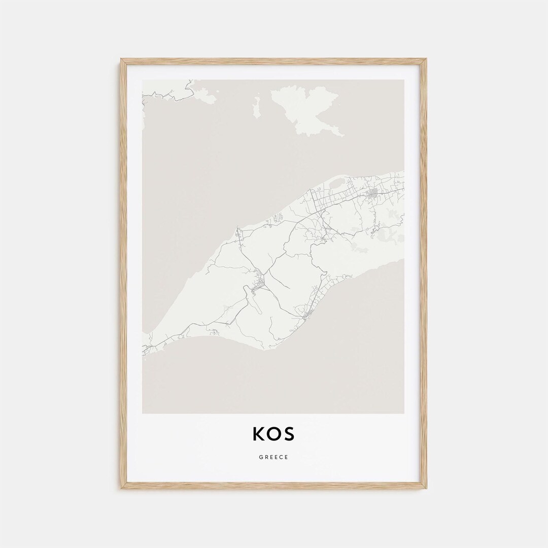 Map of Kos Print, Kos Map Gift, Kos Poster, City Map Artwork for Home ...