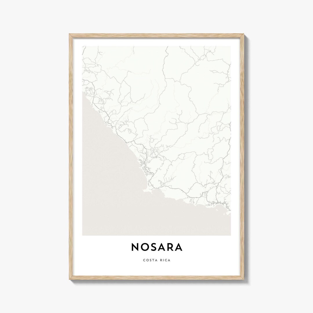 Nosara Map Print: Costa Rica City Map Art - Etsy