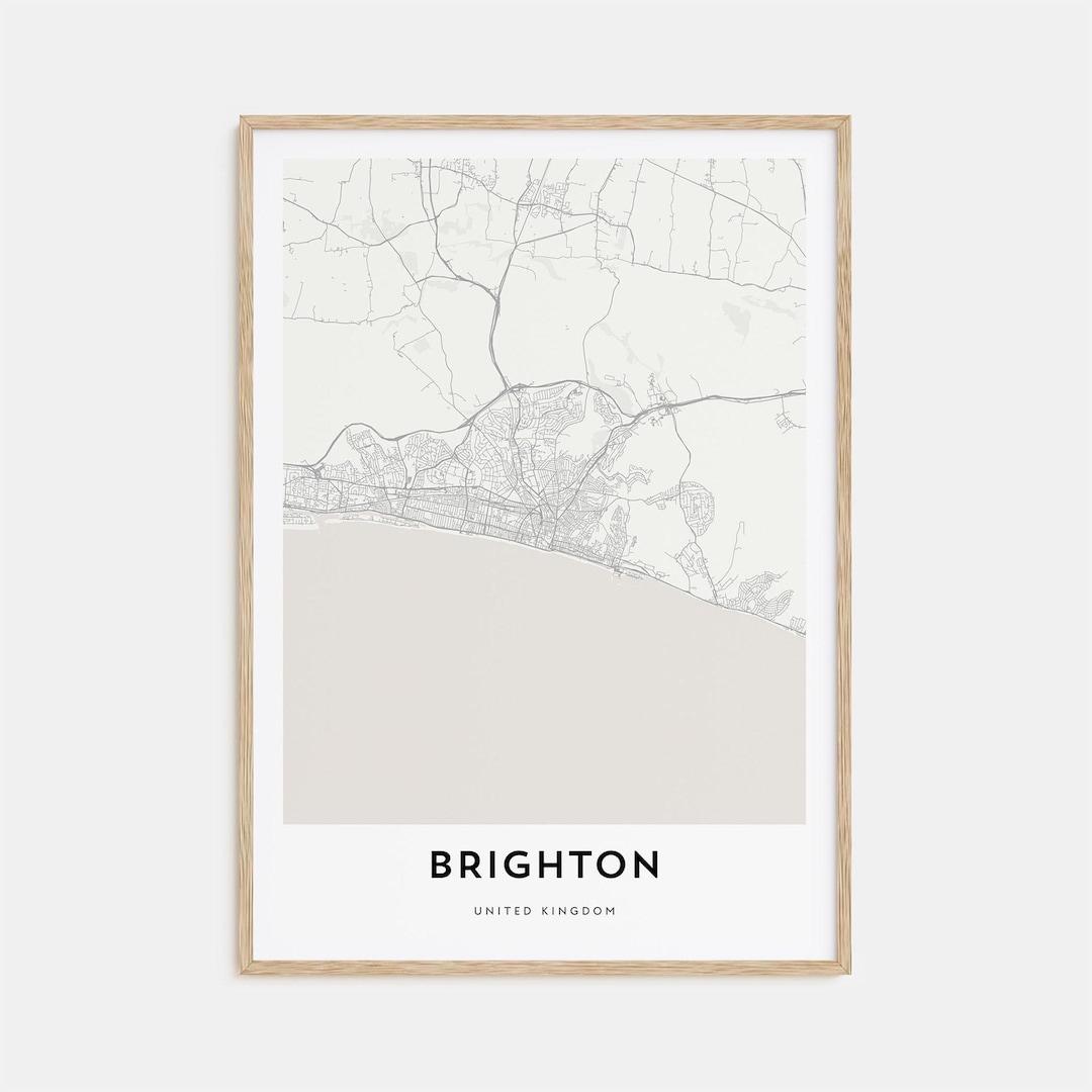 Map of Brighton Print, Brighton Map Gift, Brighton Poster, City Map ...