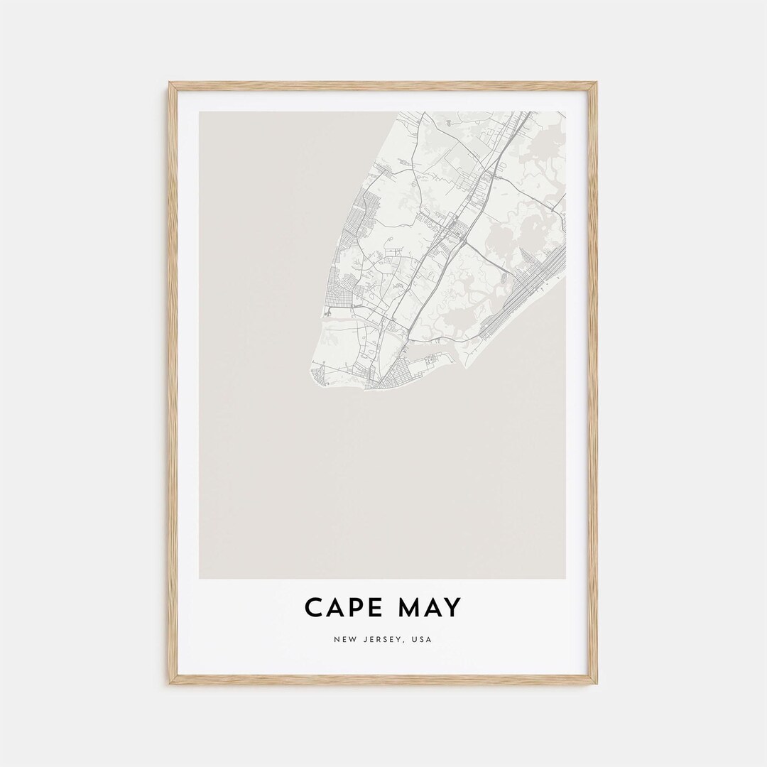 Map of Cape May Print, Cape May Map Gift, Cape May Poster, City Map ...