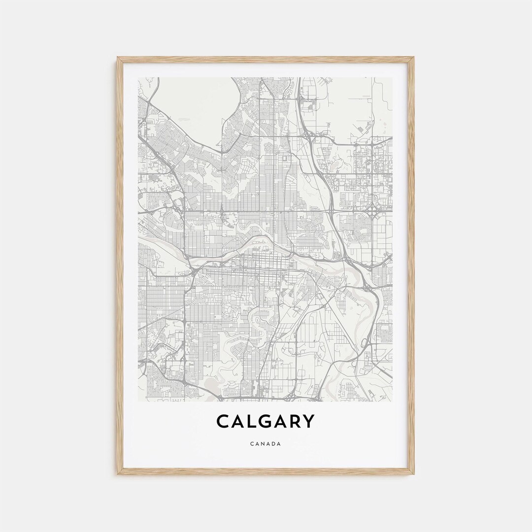 Map of Calgary Print, Calgary Map Gift, Calgary Poster, City Map ...