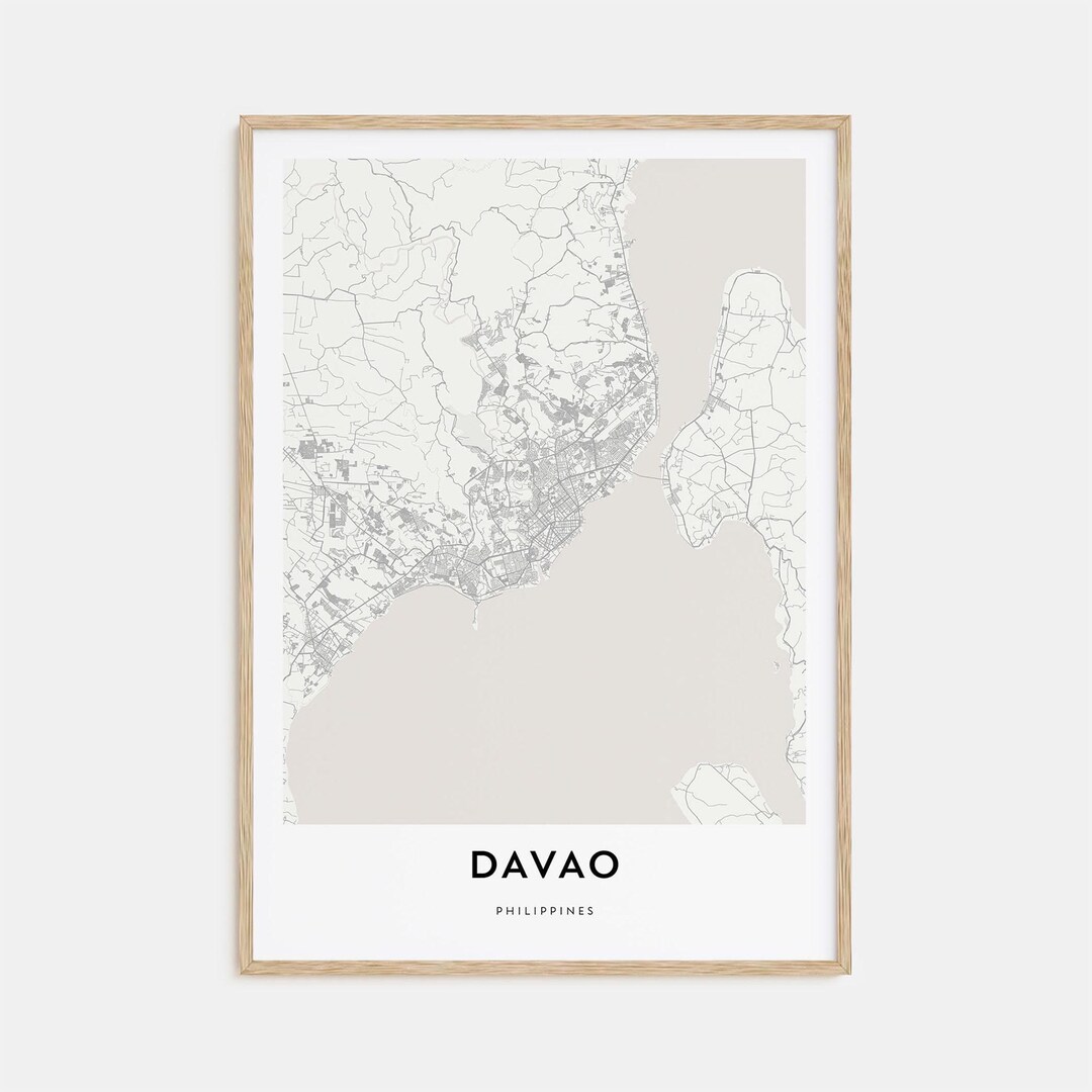 Map of Davao Print, Davao Map Gift, Davao Poster, City Map Artwork for ...