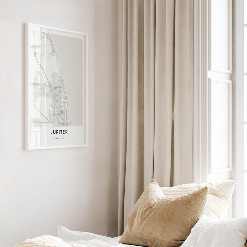 Map of Jupiter Print, Jupiter Map Gift, Jupiter Poster, City Map ...