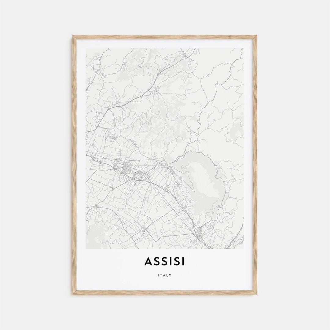 Map of Assissi Print, Assissi Map Gift, Assissi Poster, City Map ...
