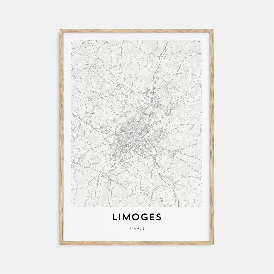 Map of Limoges Print, Limoges Map Gift, Limoges Poster, City Map ...