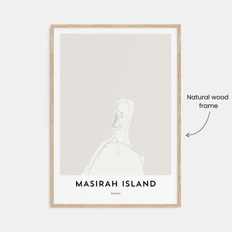 Map of Masirah Island Print, Masirah Island Map Gift, Masirah Island ...