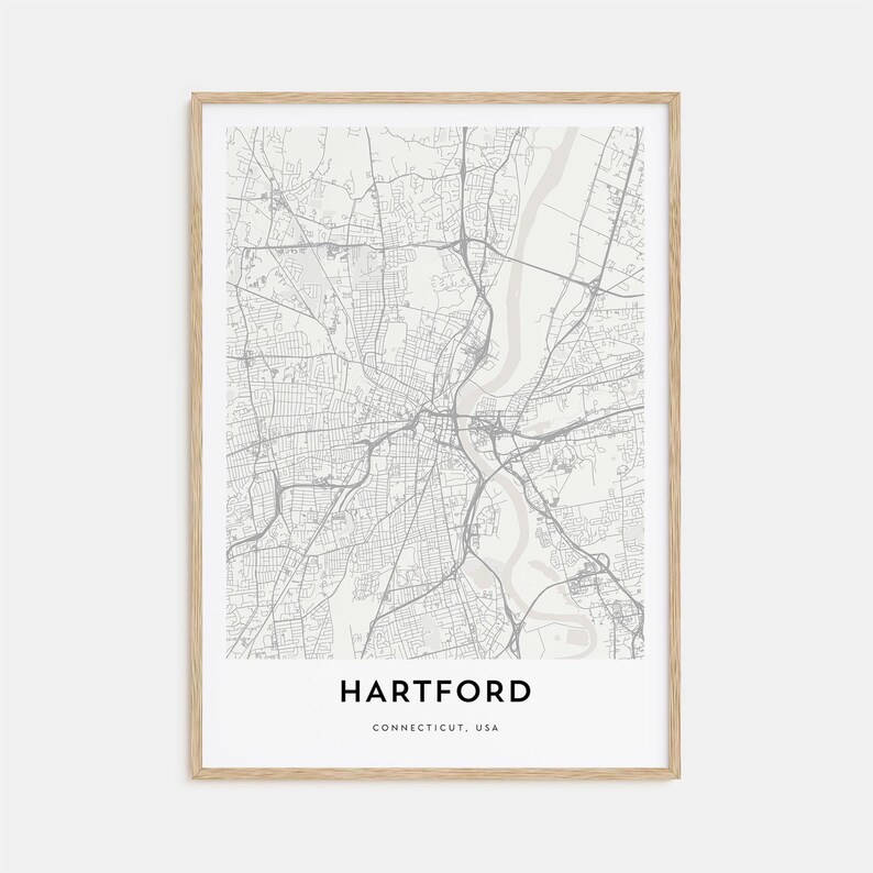 Map of Hartford Print, Hartford Map Gift, Hartford Poster, City Map ...