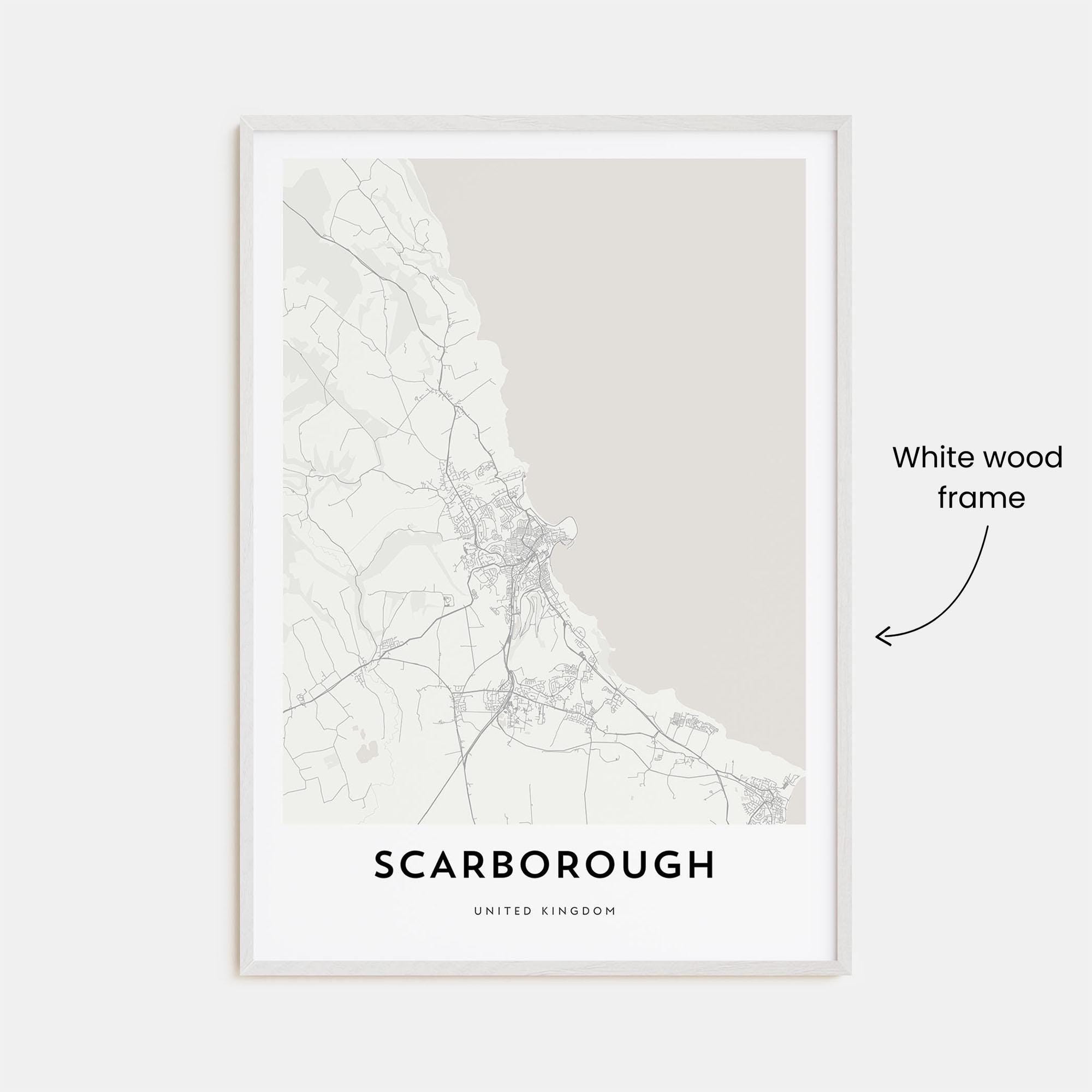 Map of Scarborough Print, Scarborough Map Gift, Scarborough Poster ...