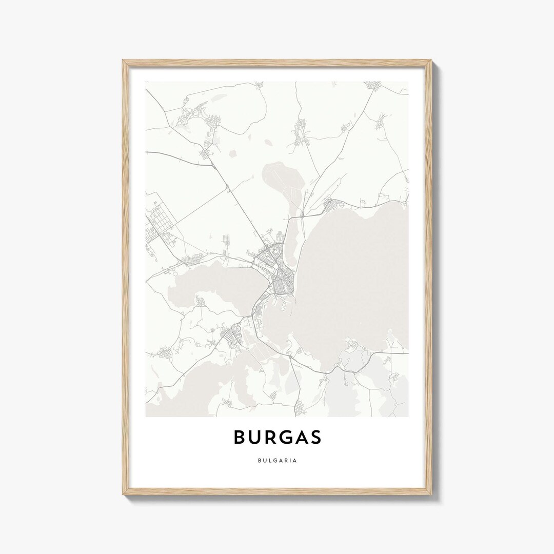 Map of Burgas Print, Burgas Map Gift, Burgas Poster, City Map Artwork ...