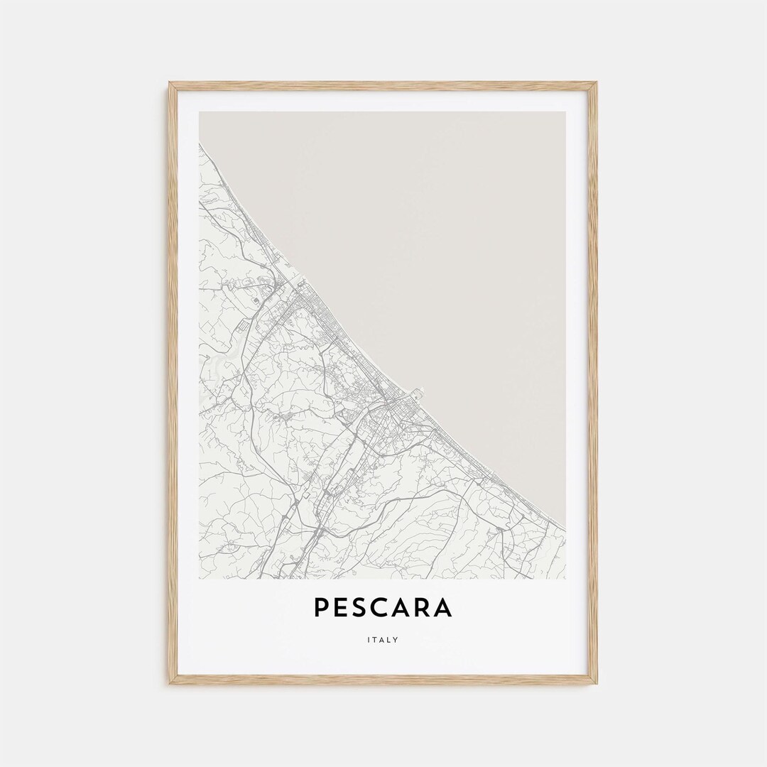 Map of Pescara Print, Pescara Map Gift, Pescara Poster, City Map Artwork for Home & Office ...