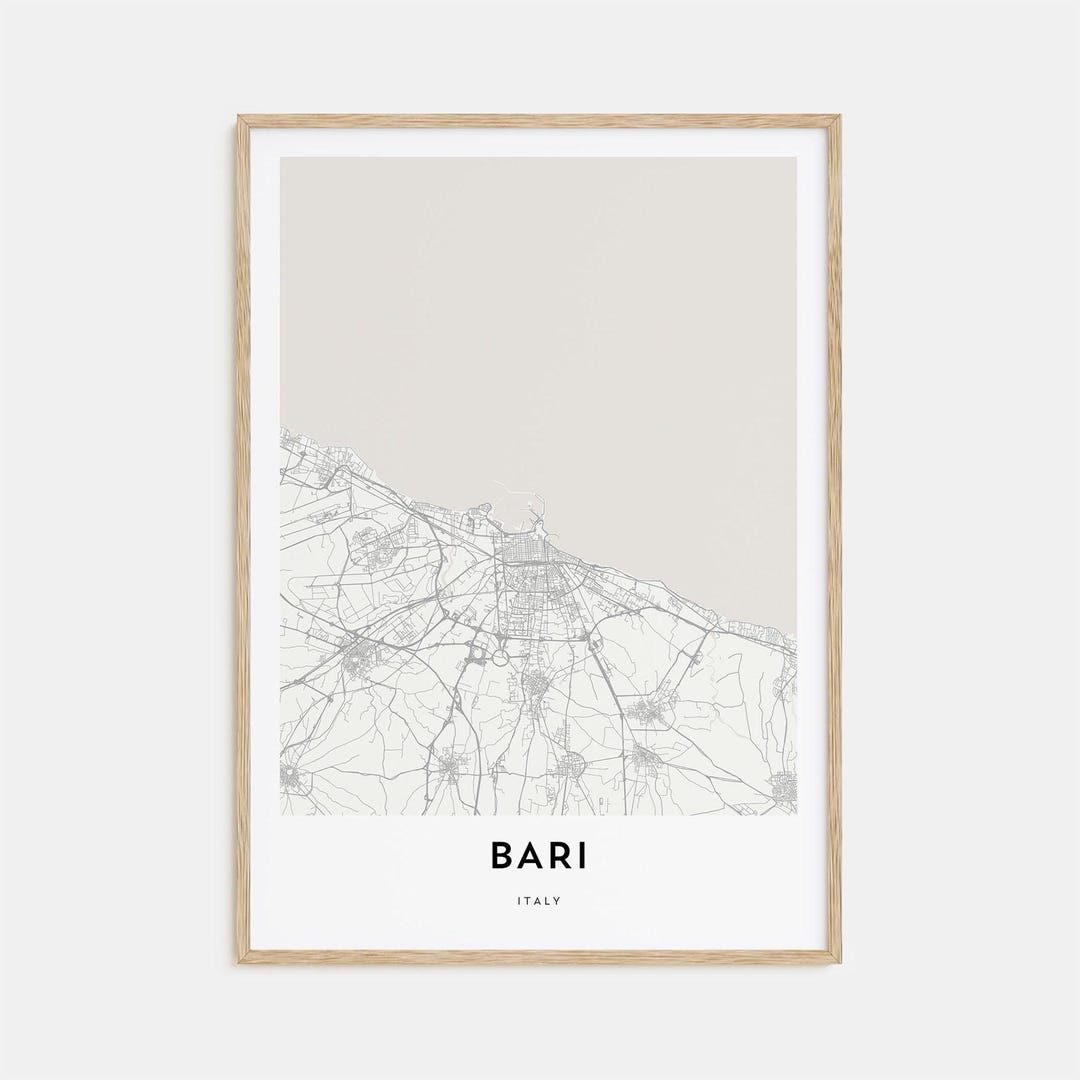 Map of Bari Print, Bari Map Gift, Bari Poster, City Map Artwork for ...