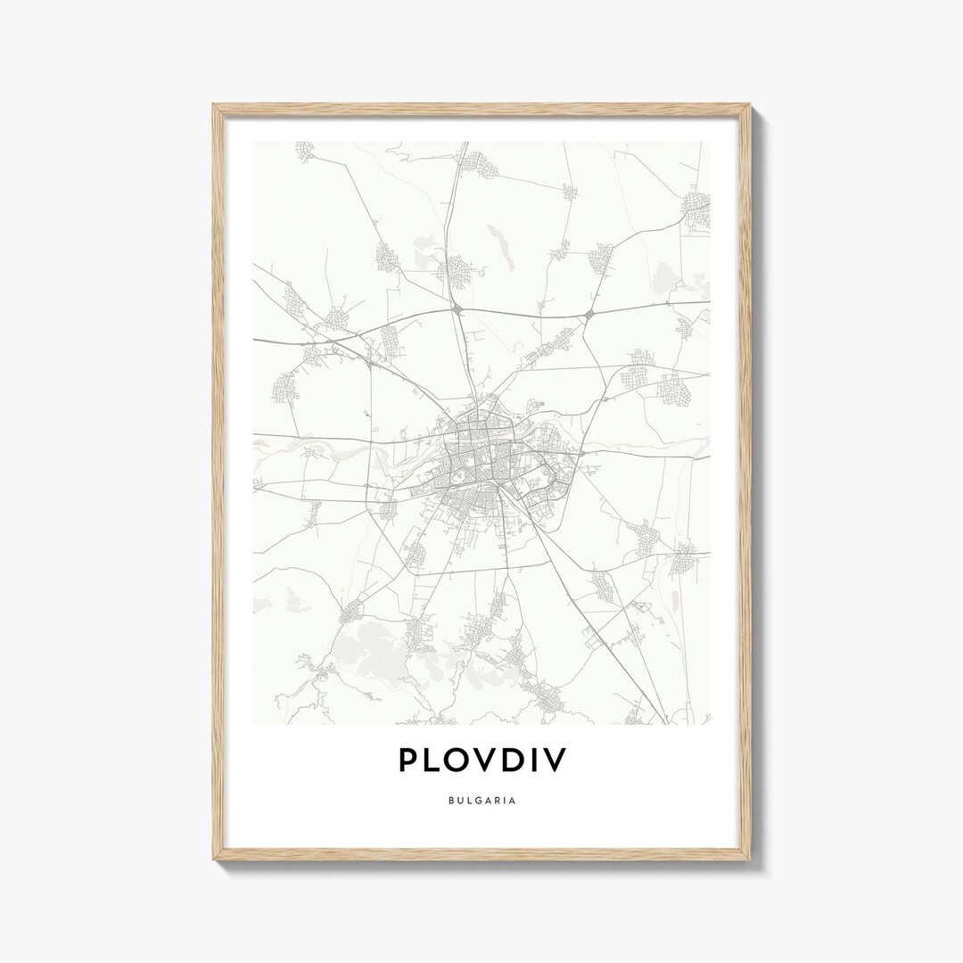 Map of Plovdiv Print, Plovdiv Map Gift, Plovdiv Poster, City Map ...