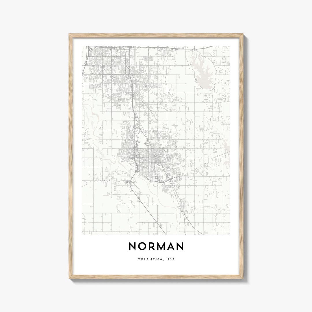 Map of Norman Print, Norman Map Gift, Norman Poster, City Map Artwork ...