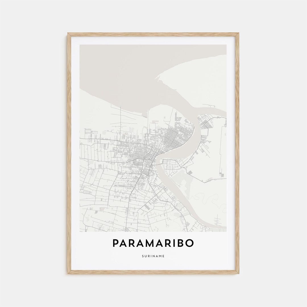 Map of Paramaribo Print, Paramaribo Map Gift, Paramaribo Poster, City Map Artwork for Home ...