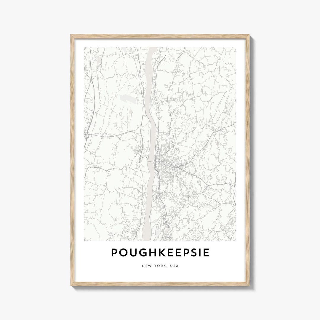 Map of Poughkeepsie Print, Poughkeepsie Map Gift, Poughkeepsie Poster ...