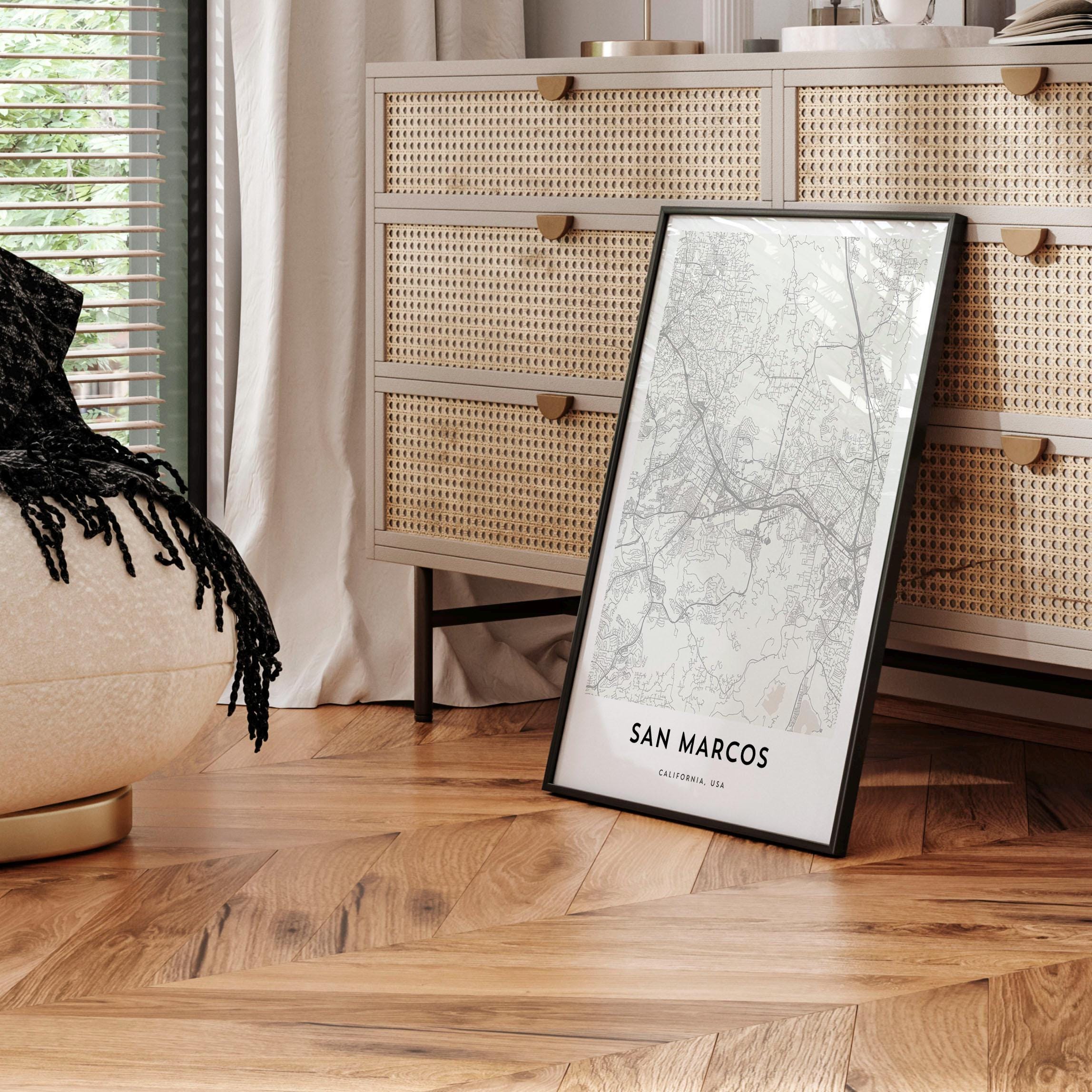 Map of San Marcos Print, San Marcos Map Gift, San Marcos Poster, City ...