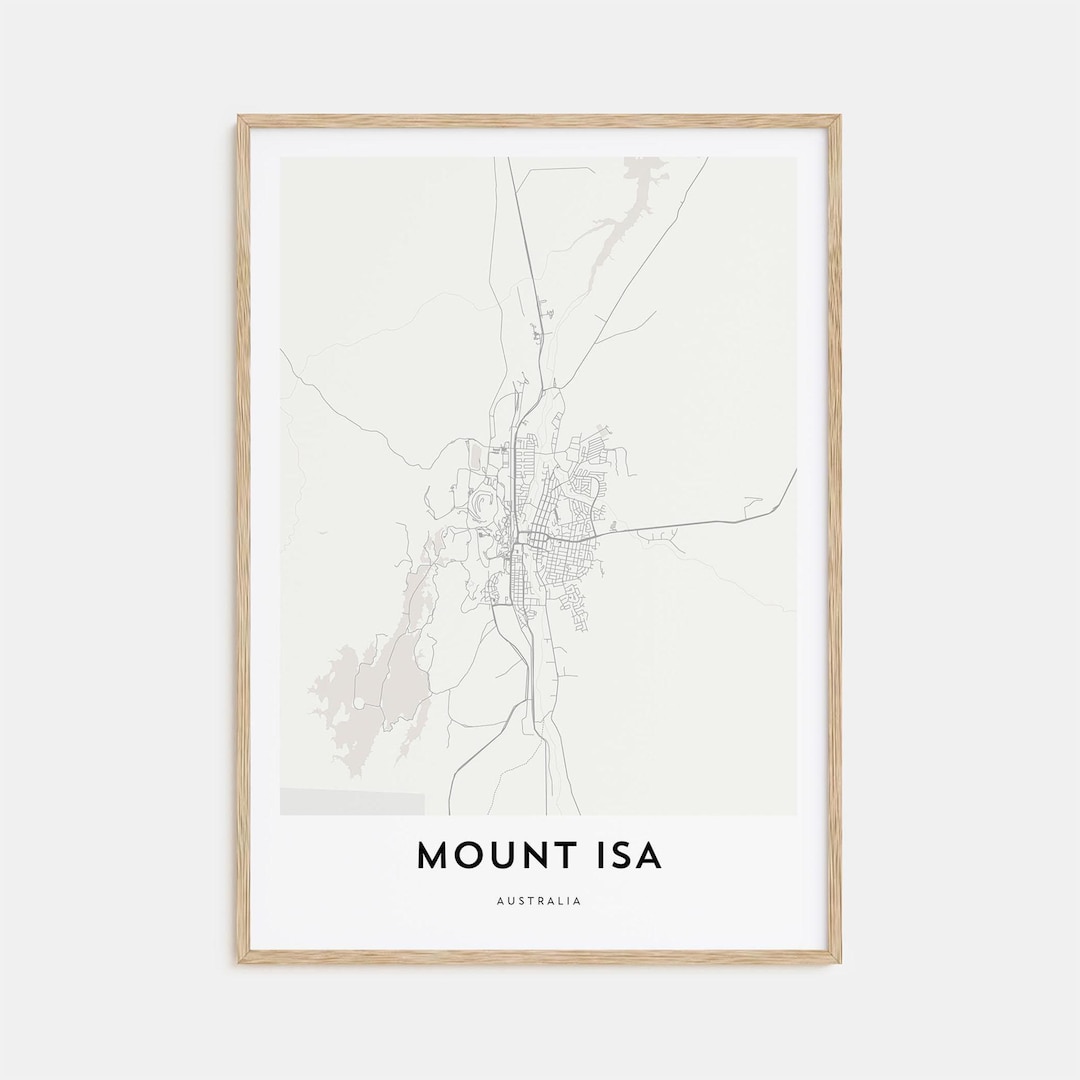 Map of Mount Isa Print, Mount Isa Map Gift, Mount Isa Poster, City Map ...
