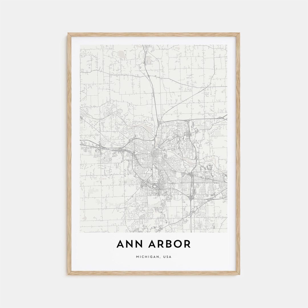 Map of Ann Arbor Print, Ann Arbor Map Gift, Ann Arbor Poster, City Map ...