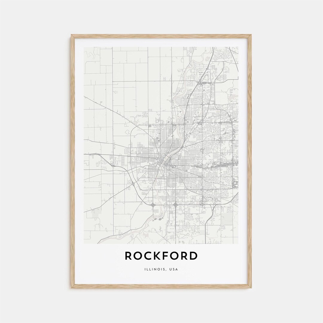 Map of Rockford Print, Rockford Map Gift, Rockford Poster, City Map ...