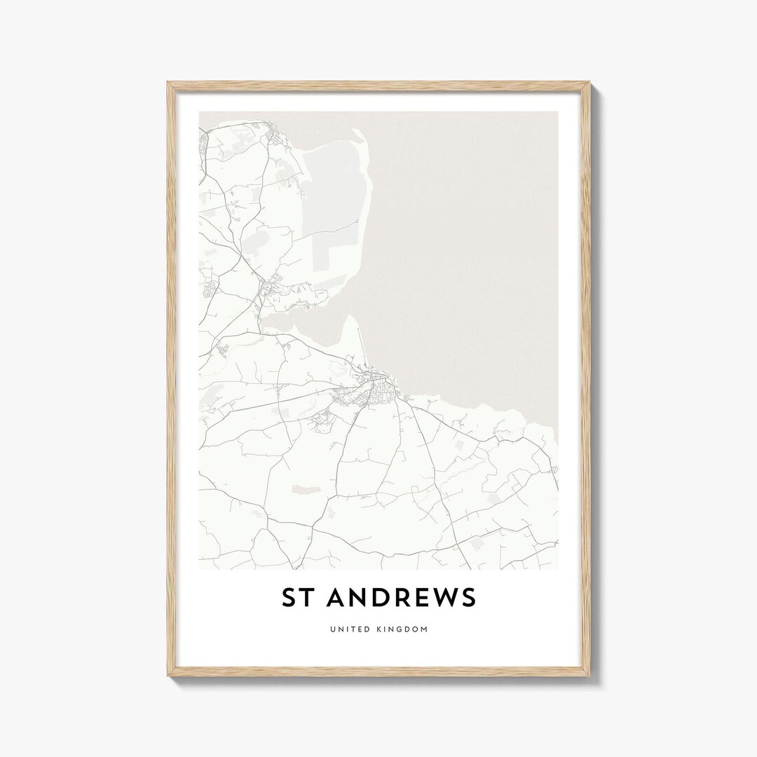 Map of St Andrews Print, St Andrews Map Gift, St Andrews Poster, City ...