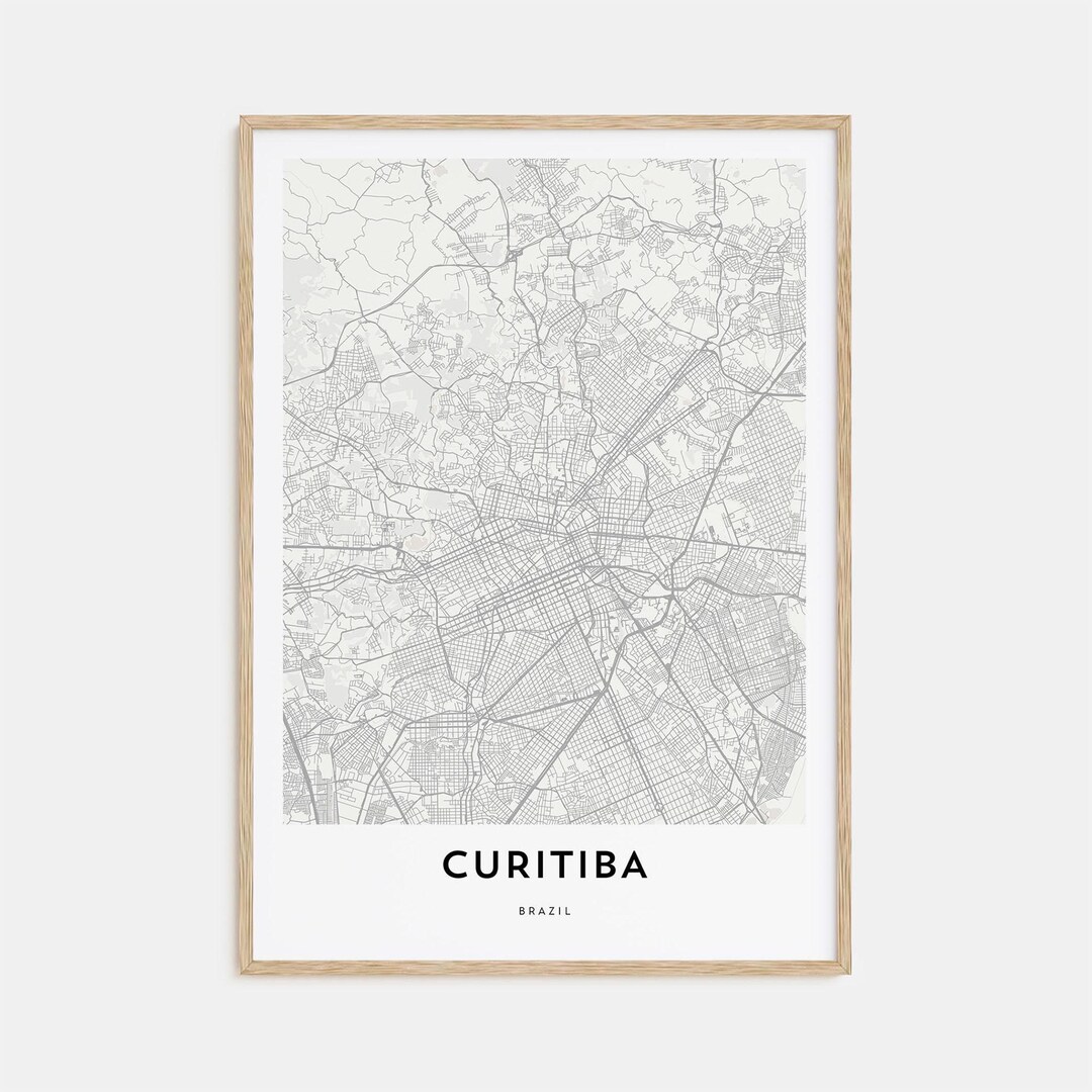 Map of Curitiba Print, Curitiba Map Gift, Curitiba Poster, City Map ...