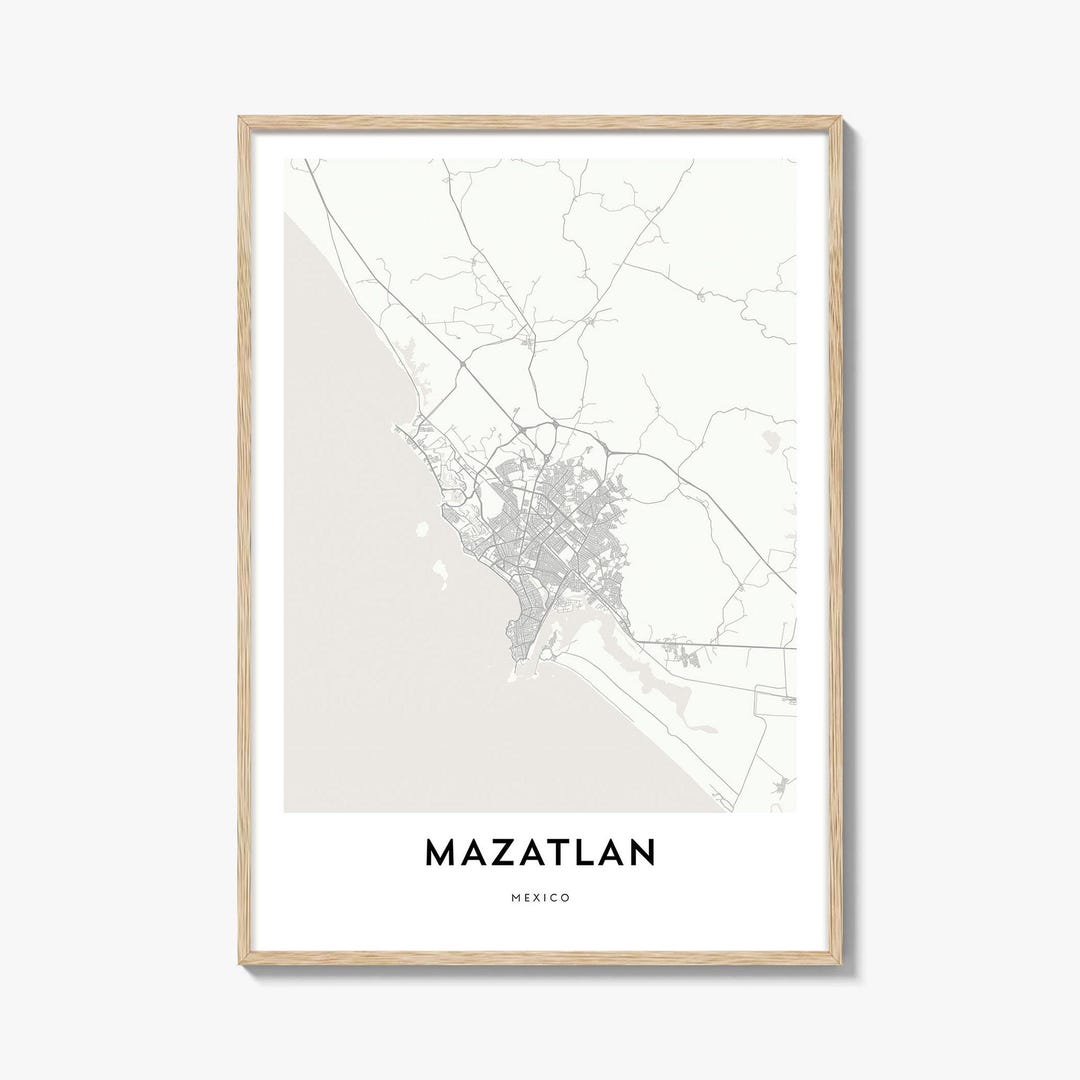 Map of Mazatlan Print, Mazatlan Map Gift, Mazatlan Poster, City Map ...