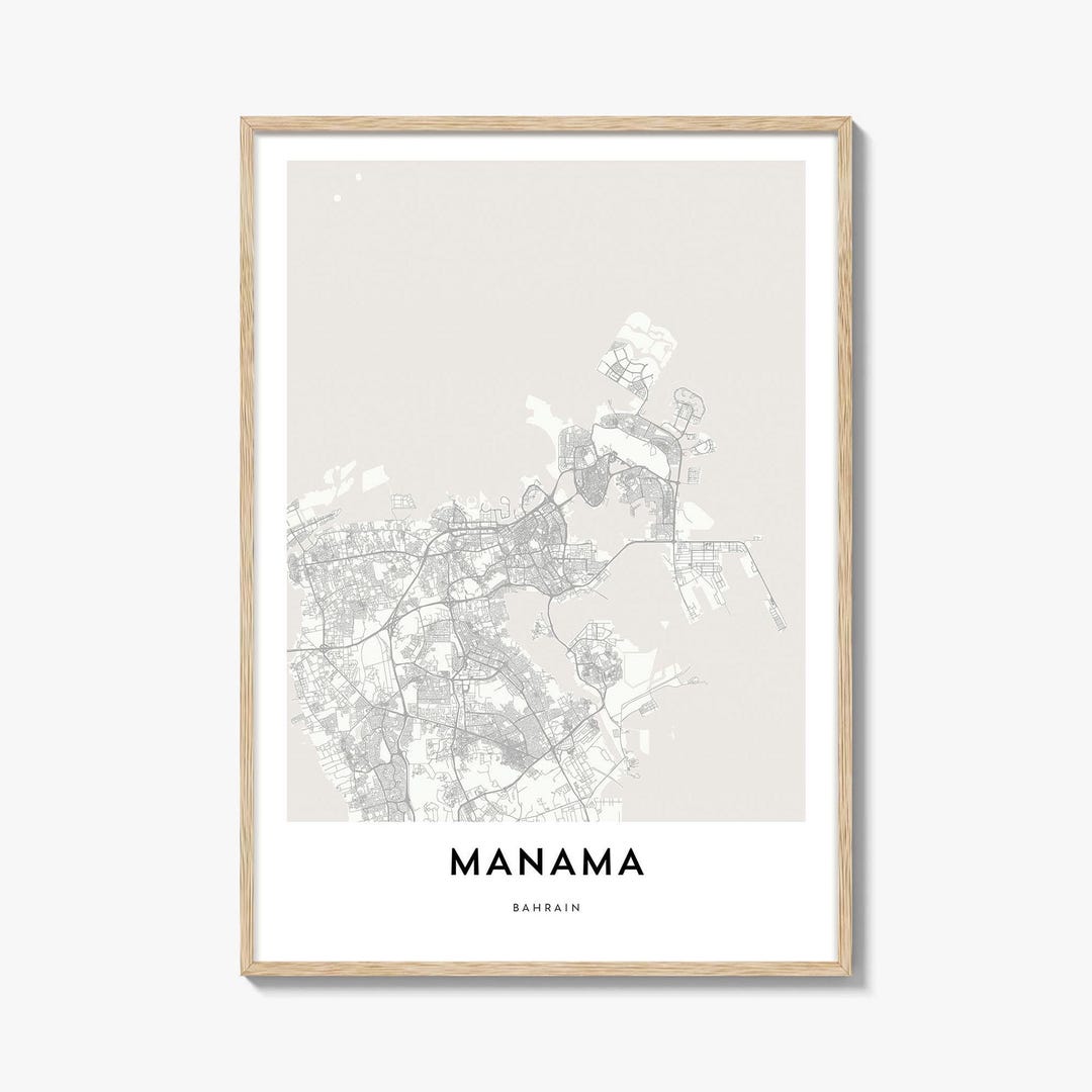 Map of Manama Print, Manama Map Gift, Manama Poster, City Map Artwork ...