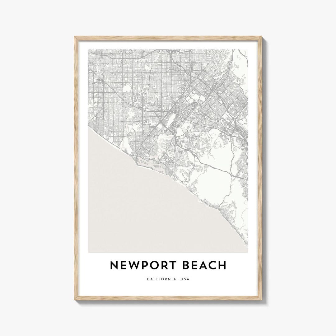 Newport Beach Map Poster Print, California Wall Art, Orange County ...