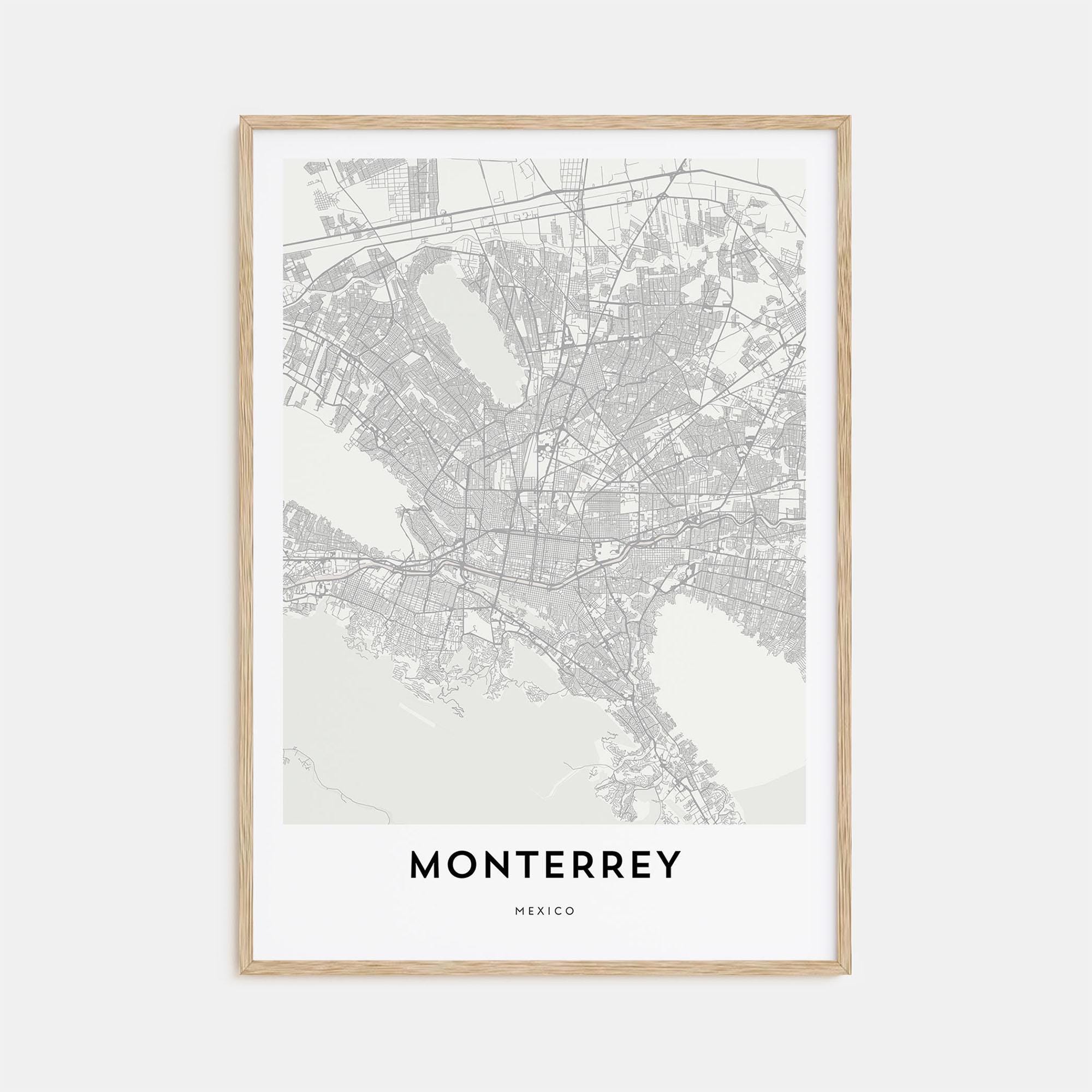Map of Monterrey Print, Monterrey Map Gift, Monterrey Poster, City Map ...
