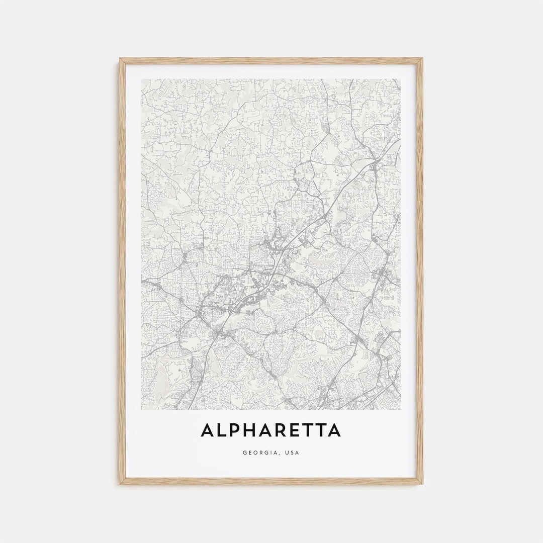 Map of Alpharetta Print, Alpharetta Map Gift, Alpharetta Poster, City ...