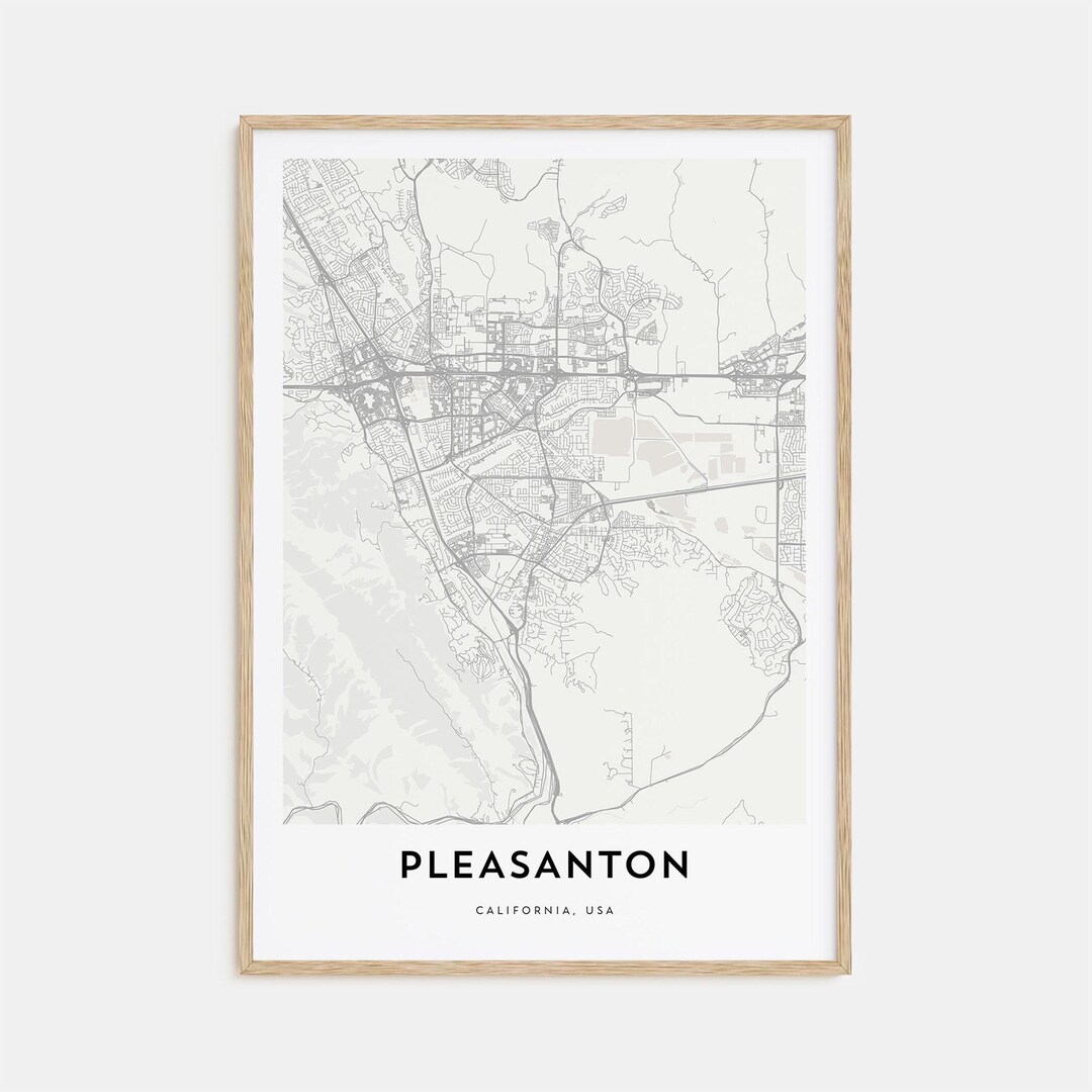 Map of Pleasanton Print, Pleasanton Map Gift, Pleasanton Poster, City ...