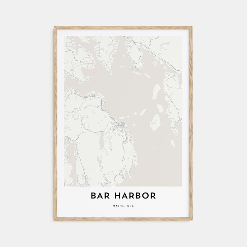 Map of Bar Harbor Print, Bar Harbor Map Gift, Bar Harbor Poster, City ...