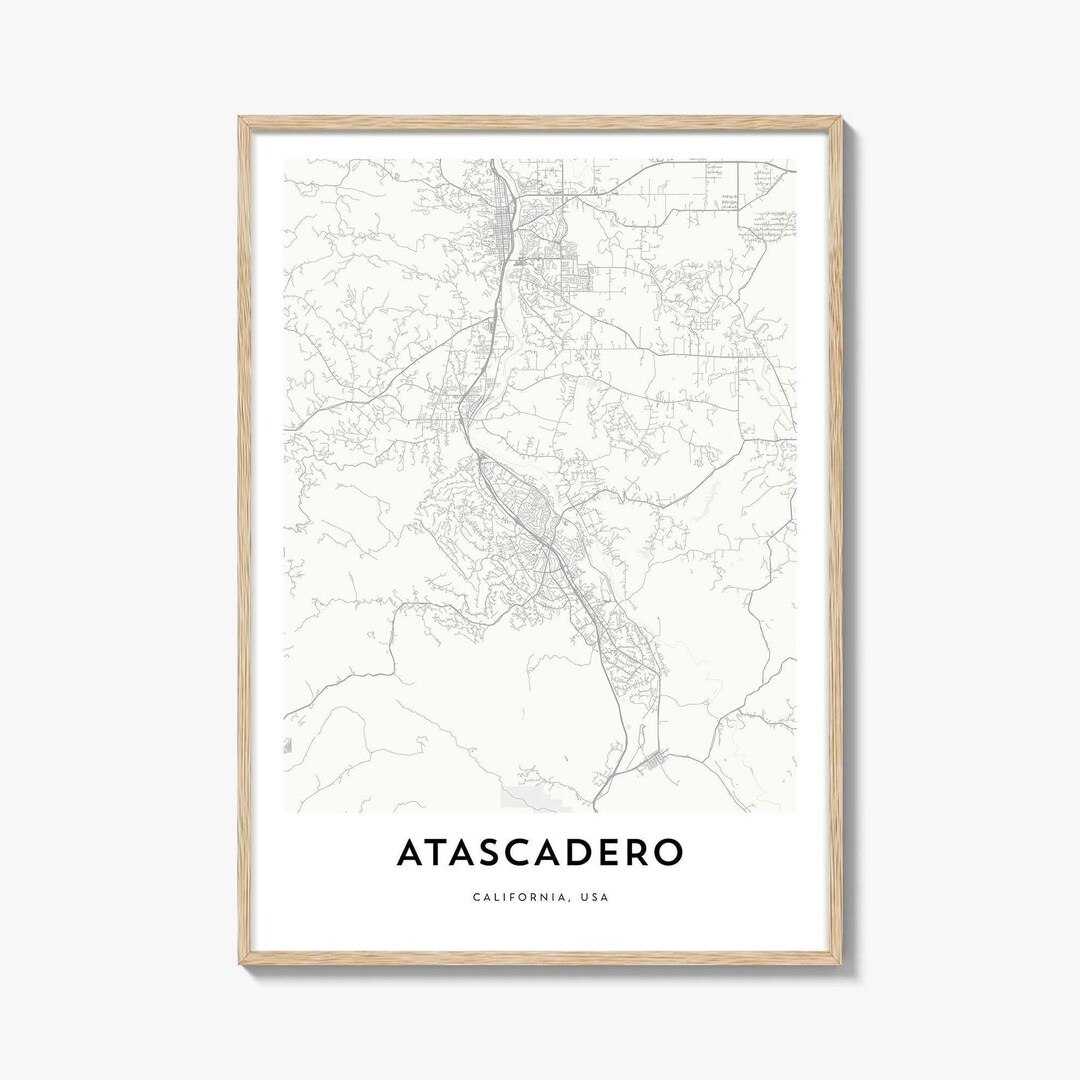 Atascadero Map Poster Print, California Wall Art, USA Decor, San Luis ...